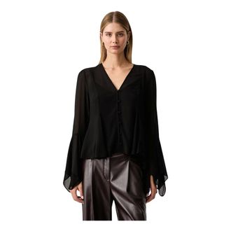 Michael Kors Blouse en georgette - Femme - Blouses et Chemises - Noir - Taille: 36 FR