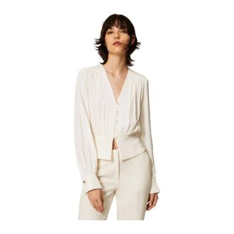 Twinset Femme, Blouses et Chemises, Blanc, Taille: 40 FR Camicia M/L