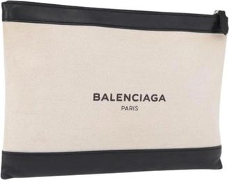 Balenciaga Sac pochette vintage doccasion - Femme - Pre-owned - Beige - Taille: ONE Size