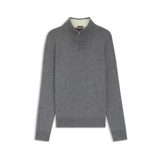 HUGO BOSS Pull H-Hemarlo demi-zip - Homme - Pulls - Gris - Taille: 3XS