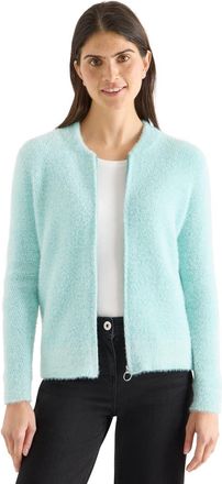 Cecil Jacquard Cardigan mit Zipper Light Foam Blue XXL
