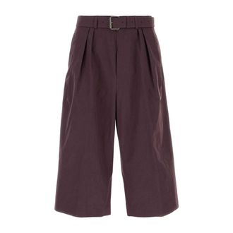 Dries Van Noten Preaches Belted Cotton Poplin Shorts - - Shorts - Herren - Lila - L