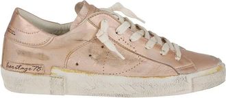 Philippe Model Low-Top Sneaker - Metallic Sneakers With Leather Blend - Gr. 36 (EU) - in Gunmetal - für Damen