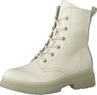 Tamaris Damen Ankle Boots, Frauen Stiefeletten,TOUCHit-Fußbett,Kurzstiefel,uebergangsschuhe,uebergangsstiefel,flach,Boots,Bootee,Ivory,42 EU