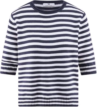 Peter Hahn Rundhals-Pullover Rollkante Peter Hahn blau