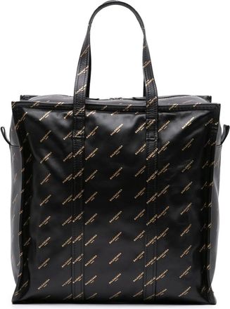 Balenciaga Hobo Bags - M Lambskin Allover Logo Bazar Shopper Satchel - Gr. unisize - in Schwarz - für Damen