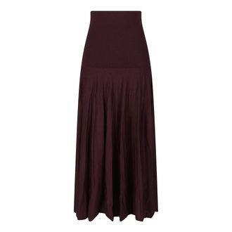 Paco Rabanne Femme, Jupes, Brun, Taille: 36 FR Jupe Longue en Laine Tricot&eacute;e