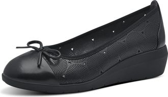 Jana Damen Ballerinas mit Keilabsatz Vegan, Schwarz (Black), 39 EU