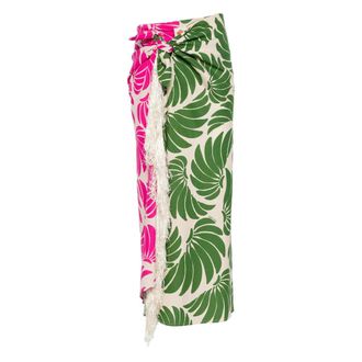 Farm Rio Fringed Edge Tie Midi Skirt - - Skirts - Damen - Mehrfarbig - M