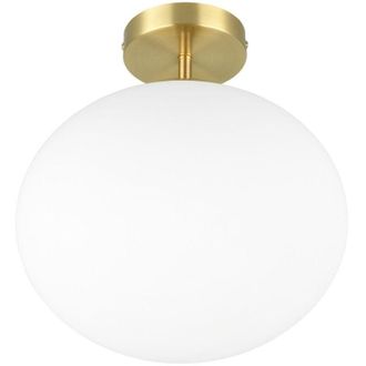 Trio Plafonnier design, Lampe de plafond verre et m&eacute;tal Fomento Dor&eacute; en Verre