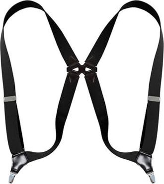 Generic Bretelles pour homme 3,5 cm de large ceinture &eacute;lastique r&eacute;glable bretelles X dos chemise clip porte-jarretelles pantalon bretelles homme bretelles vin