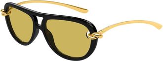 Bottega Veneta Femme, Accessoires, Jaune, Taille: 58 MM Bv1418S Lunettes de soleil