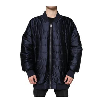 Dolce & Gabbana Blaue Stepp Bomberjacke - - Jackets - Herren - Blau - 3XL