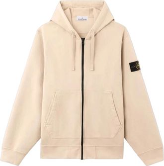 Stone Island Homme, Vestes, Beige, Taille: XL Sweat &agrave; capuche en molleton de coton