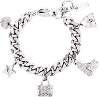 Marc Jacobs unisex, Accessoires, Gris, Taille: ONE Size Pave Mini Icon Charm Bracelet