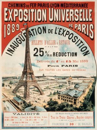 Fabulous Poster Plakat Weltausstellung 1889 Paris Poster Eiffelturm Vintage