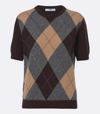 Prada Pull en cachemire &agrave; motif argyle