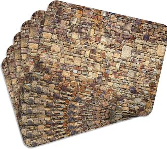 MG Design Set aus 6 Kork-Platzsets - Wall - 30 x 40 cm - hitzebest&auml;ndig & abwischbar, mit Korkr&uuml;ckseite