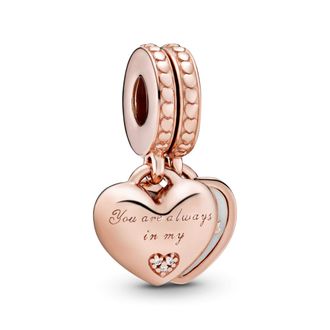 Pandora ROSE Charm-Anh&auml;nger Mutter & Tochter Herzen Zirkonia Emaille silberfarben 782072EN23