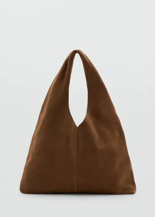 Mango Sac fourre-tout su&egrave;de marron moyen - Femme - Taille unique - MANGO