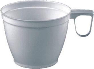 Papstar Papstar 12215, 60 Kaffeetassen mit Griff, PS, 0,18 l, Ø 7,8 cm, Höhe 6 cm, weiß, Weiss