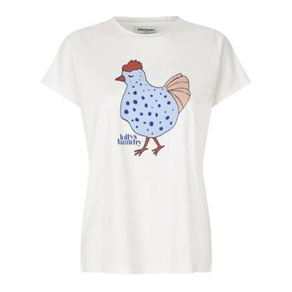 Lollys Laundry Femme, Tops, Blanc, Taille: 36 FR Tee-shirt Graphique &agrave; Manches Courtes