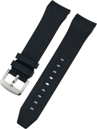 Generic 21mm 22mm gebogenes Ende Gummiarmband f&uuml;r T120 Seastar T120407A T120417A Schwarz Orange Silikon Uhrenarmband Handgelenk Armband
