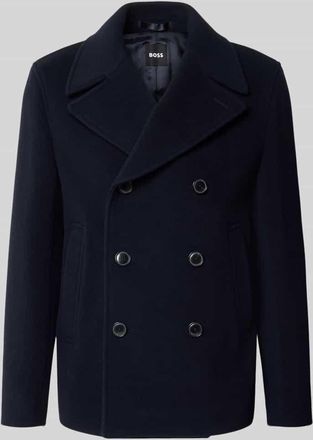 HUGO BOSS Slim Fit Mantel aus Woll-Mix Modell H-Hyde-Peacoat-264