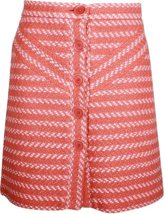 Maje minijupe boutonnée à coupe évasée - Orange