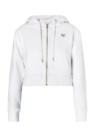 Mymo Kapuzenpullover mit Rei&szlig;verschluss Damen weiss