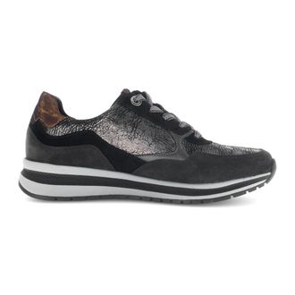 Gabor Schwarze Ledersneaker mit Wildlederdetails - - Shoes - Damen - Schwarzk - 38 EU
