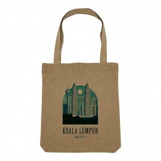 Fabulous Sac Shopping Tote Bag Aspect Lin - Kuala Lumpur Malaysia Voyage Malaisie Vacances Asie Voyage - Sac de Courses Toile Epaisse 360g Beige Naturel Cabas 
