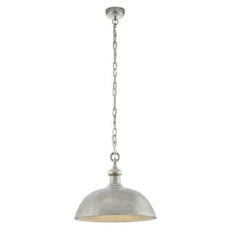 Eglo Pendelleuchte Easington, 1 flammige Hängelampe Industrial, Vintage, Retro, Hängeleuchte aus Stahl in Nickel, Esstischlampe, Wohnzimmerlampe hängend mi