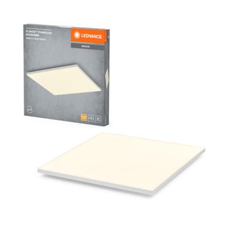 Ledvance Planon Frameless Deckenleuchte in Wei&szlig; mit fortschrittlicher LED-Technik, 40 W, quadratische Form (600 x 600 mm), warmwei&szlig;e Lichtfarbe bei 3000 K, Alu