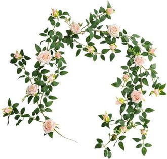 Generic Guirlande de roses | Guirlande de roses artificielles pour fête de mariage, arrière-plan, décoration de jardin, 1,5 m