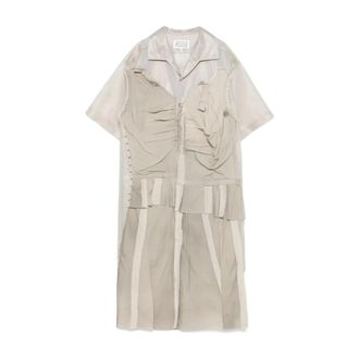 Maison Margiela Femme, Robes, Beige, Taille: 36 FR Robe Midi &agrave; Panneaux
