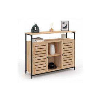 IDMarket Anrichte mit 2 Jalousiet&uuml;ren 100 cm halifax Industriedesign