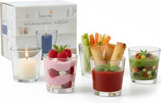 Pajoma Teelichtgl&auml;ser, 12er Set Trichterform 7,5 x 5,5 x 7,5 cm f&uuml;r Tischdeko, Gastgeschenke, Hochzeitsdeko, Partydeko etc