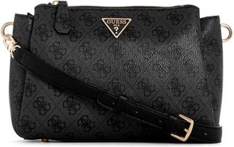 Guess Noelle Tri Compartment Crossbody Coal Logo