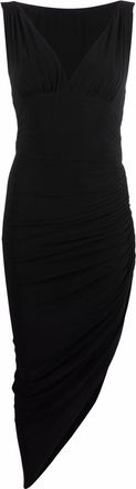 Norma Kamali robe Tara drap&eacute;e &agrave; design asym&eacute;trique - Noir
