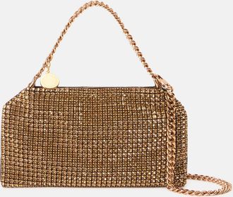 Stella McCartney Falabella Crystal Mesh Crossbody Bag, Woman, Metallic brown