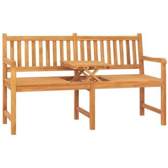 vidaXL Banc de jardin 3 places avec table,150 cm Bois de teck massif