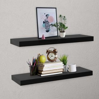 vidaXL Schweberegale 2 Stk. Schwarz 80x20x3,8 cm Vidaxl 64376