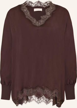 IVI Collection Ivi Collection Blusenshirt Mit Seide braun