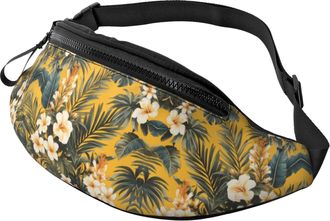 Generic Mit Rei&szlig;verschluss H&uuml;fttaschen Gelber Blumendruck H&uuml;fttasche H&uuml;fttaschen Umh&auml;ngetaschen F&uuml;r Outdoor Fitness Aktivit&auml;ten 14X35Cm