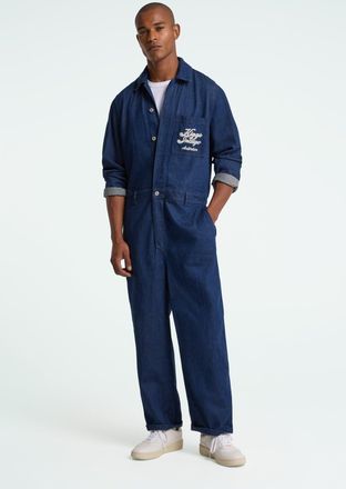 Kings of Indigo Kings of Indigo Herren vegan Jumpsuit Vasili Hopcete Electric Rinse Crew Blau