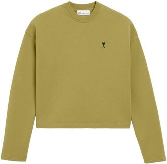 Ami Femme, Sweatshirts et sweats &agrave; capuche, Vert, Taille: 42 FR Ami de Coeur Cropped SweaT-shirt