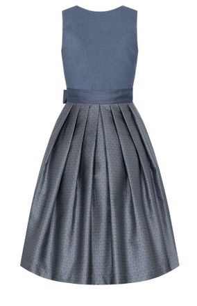 N&uuml;bler Trachtenkleid Midi Dirndl Sarah in Taubenblau von N&uuml;bler - Rockl&auml;nge 60 cm