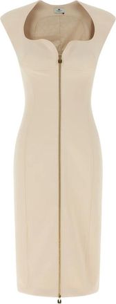 Elisabetta Franchi Femme, Robes, Beige, Taille: 38 FR Robe Encolure Coeur