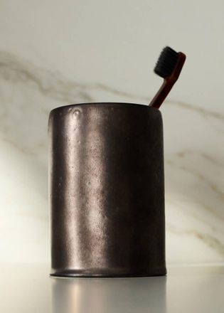 Mango Porte-brosses &agrave; dents cylindrique marron - Home - Taille unique - MANGO HOME